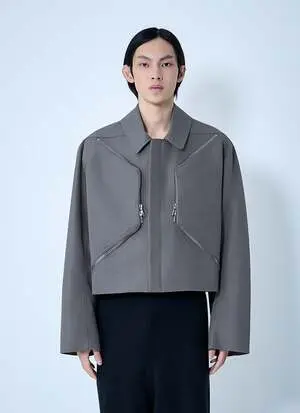 Rick Owens Cropped Zip Jacket - Gray