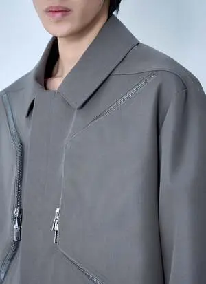 Rick Owens Cropped Zip Jacket - Gray