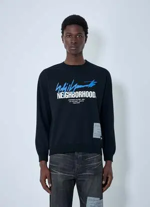 Yohji Yamamoto Crewneck Cotton Sweatshirt With Logo Print - Black