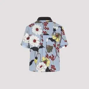 Marni Cotton Poplin Floral Shirt - Blue
