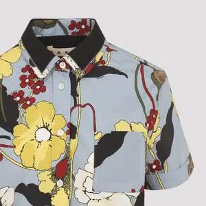 Marni Cotton Poplin Floral Shirt - Blue