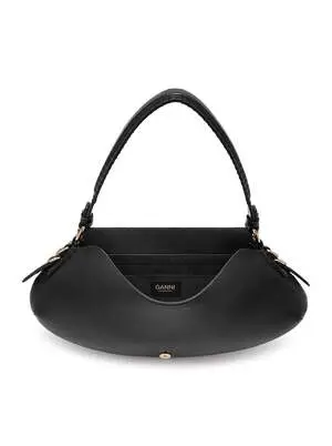 GANNI B-kat Leather Baguette Bag - Black