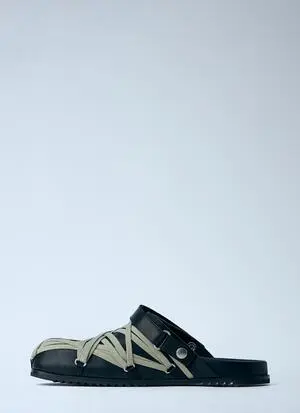 Rick Owens Megalace Mule Granola Flats - Black