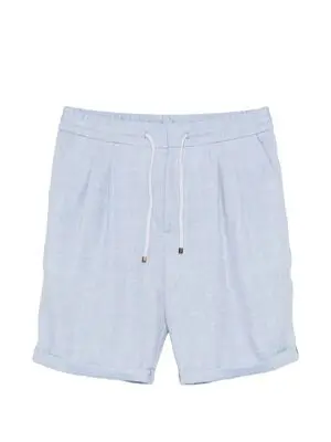 Brunello Cucinelli Linen Blend Pleated Shorts - Multicolor