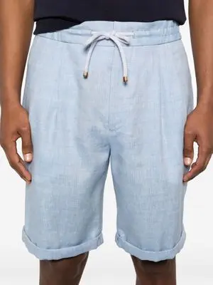 Brunello Cucinelli Linen Blend Pleated Shorts - Multicolor