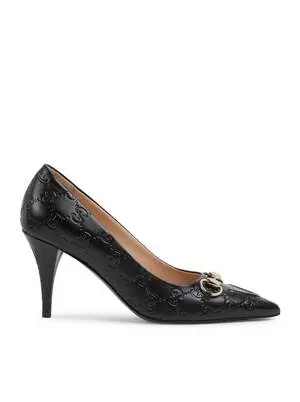 Gucci Leather Horsebit Pumps - Black