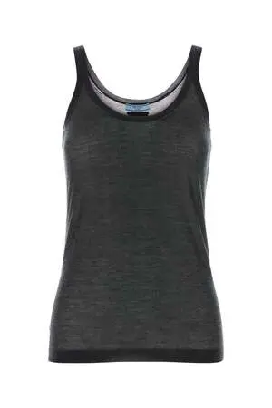 Prada Graphite Cashmere Blend Tank Top