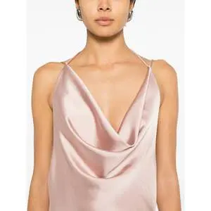 Andamane Spaghetti Straps Cowl Neck Side Slit Dress