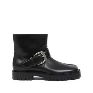 MAISON MARGIELA Calf Leather Buckled Ankle Boots - Black