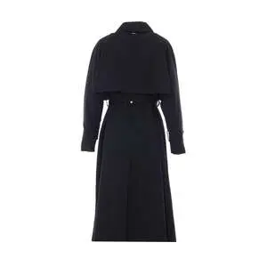 Herno Belted Crinkle Woven Trench Coat - Black
