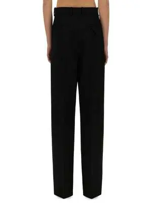 Bottega Veneta Wide Fit Wool Pants - Black