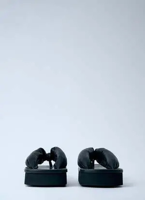 Rick Owens Padded Leather Flip Flop Platform Sandals