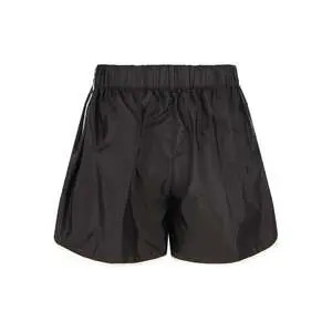 Prada Recycled Polyamide Mini Shorts With White Trim - Black
