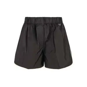 Prada Recycled Polyamide Mini Shorts With White Trim - Black