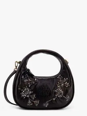 Miu Miu Wander Leather Mini Crossbody Bag With Embroidery
