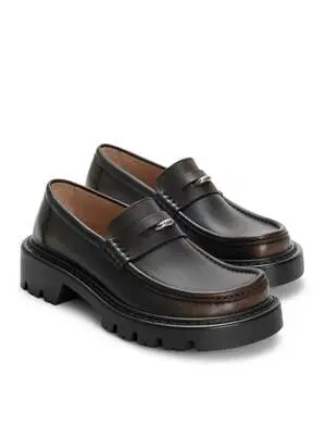 Loewe Sierra Brushed Calfskin Loafers With Lug Sole