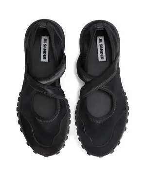 JIL SANDER Moon Suede Ballet Flats - Black