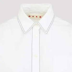 Marni Cotton Poplin Shirt With Contrast Stitching