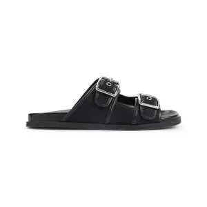 Gucci Gg Canvas Sandals With Buckle Detail - Black