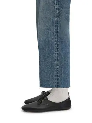 Celine Lambskin Lace-up Ballet Flats
