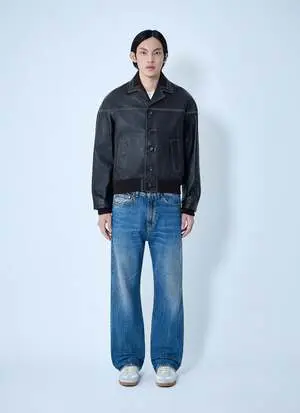 WALES BONNER Leather Button-up Jacket