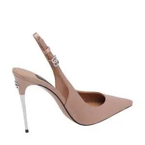Dolce & Gabbana Satin Slingback With Dg Logo - Pink