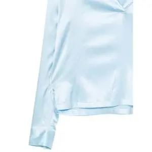 TOM FORD Silk Long Sleeve Split Neck Top