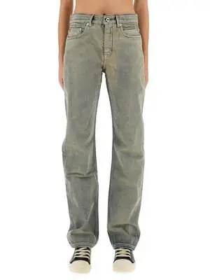 Rick Owens Concordians Fog Cut Denim Pants - Gray