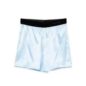 TOM FORD Silk Blend Shorts - Blue