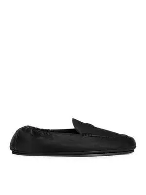 Celine Adam Slip-on Moccasins In Goat Leather - Black