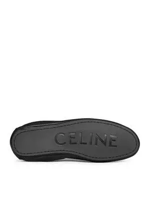 Celine Adam Slip-on Moccasins In Goat Leather - Black