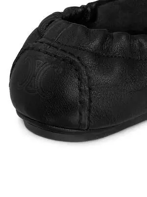 Celine Adam Slip-on Moccasins In Goat Leather - Black