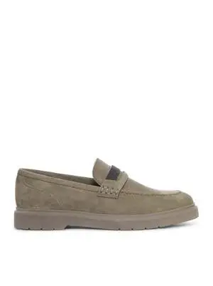 Brunello Cucinelli Suede Loafers With Jewel Embellishment - Multicolor