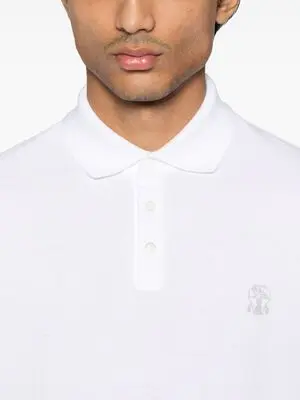 Brunello Cucinelli Logo Cotton Polo Shirt - Multicolor