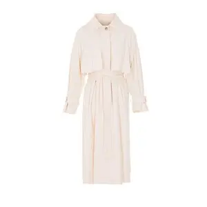 Herno Long-sleeve Crinkle Woven Trench Coat - White