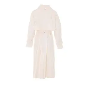 Herno Long-sleeve Crinkle Woven Trench Coat - White