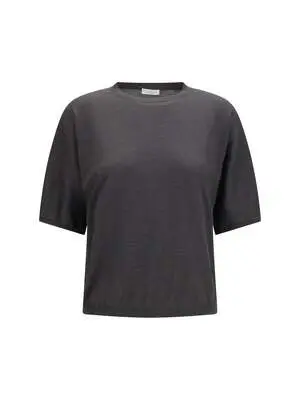 Brunello Cucinelli Brunello Cucinelli Short-Sleeve Cashmere And Silk Sweater Gray
