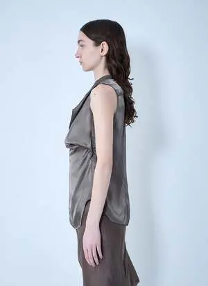 Rick Owens Sleeveless Draped Island Top - Gray