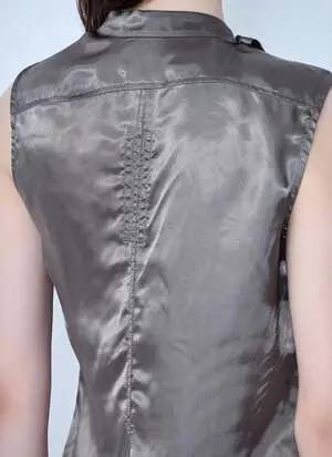 Rick Owens Sleeveless Draped Island Top - Gray