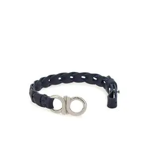 FERRAGAMO Gancini Braided Leather Bracelet