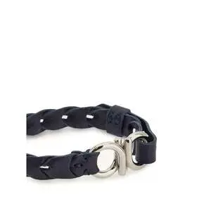 FERRAGAMO Gancini Braided Leather Bracelet