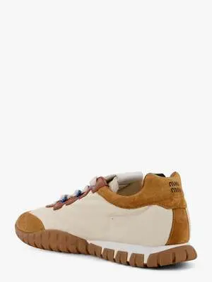 Miu Miu Technical Fabric And Suede Lace-up Sneakers - Multicolor