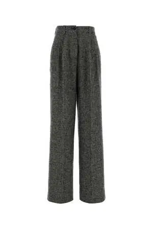 Dolce & Gabbana Embroidered Stretch Wool Blend Pants - Multicolor