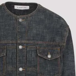 LANVIN Collarless Denim Jacket