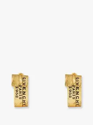 Givenchy Tape Metal Earrings With Gold Finishes And Logo Detail - Multicolor