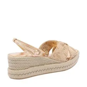 JIMMY CHOO Aella Embellished Wedge Sandals - Gold