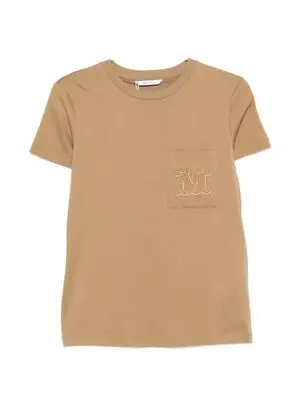 Max Mara Cotton T-shirt With Logo Detail - Multicolor