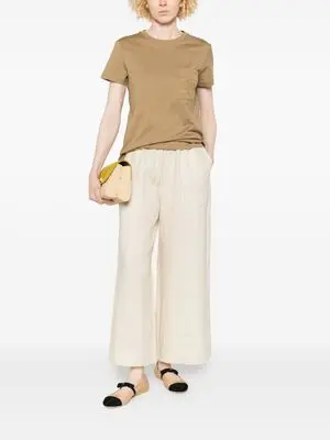 Max Mara Cotton T-shirt With Logo Detail - Multicolor