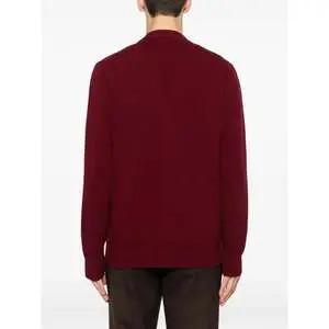 Gucci Bordeaux Ribbed Knit V-neck Cardigan