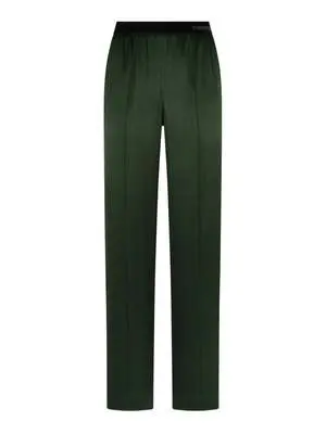 TOM FORD Stretch Silk Satin Trousers - Green